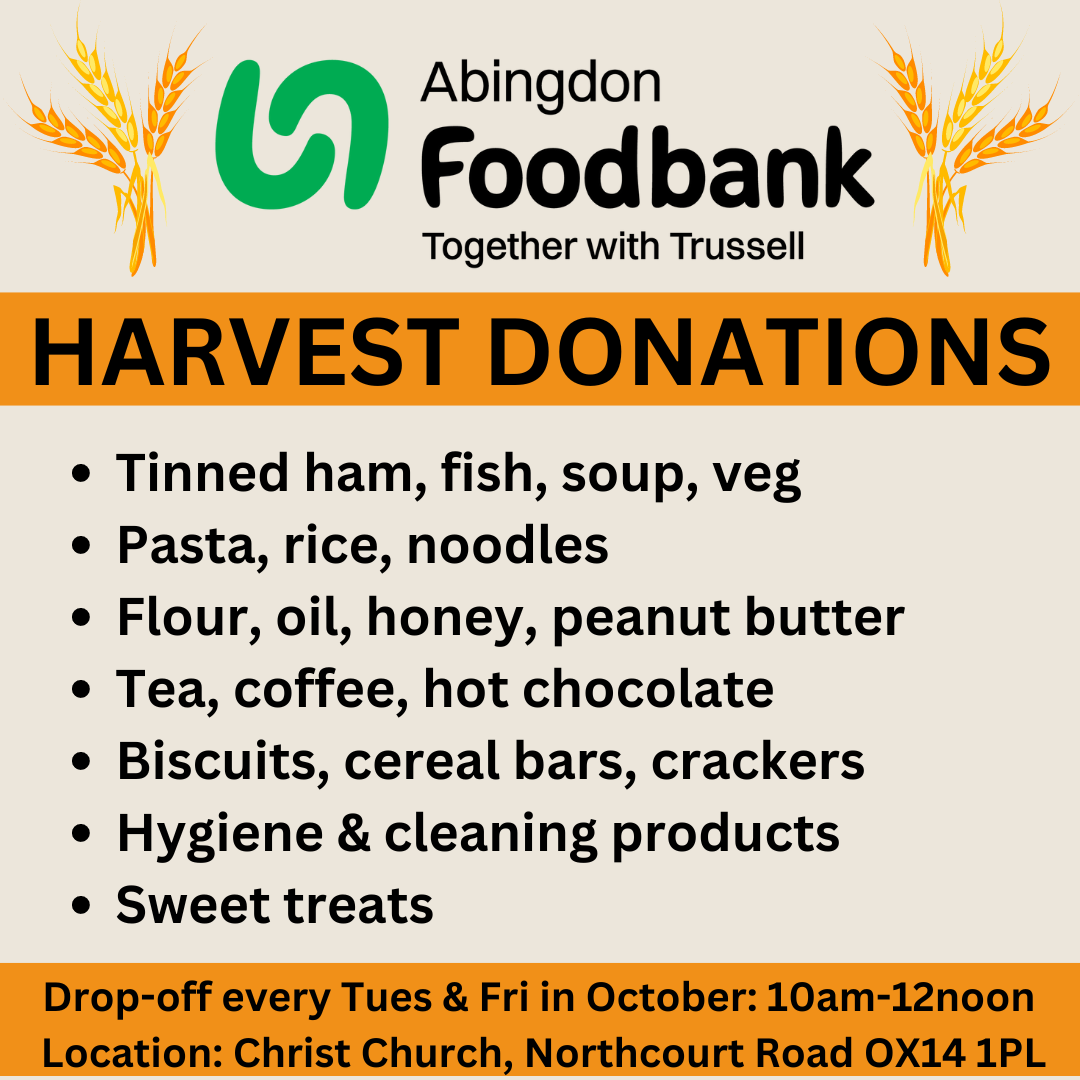 2024 Harvest Donations – Drop off times and location | Abingdon Foodbank